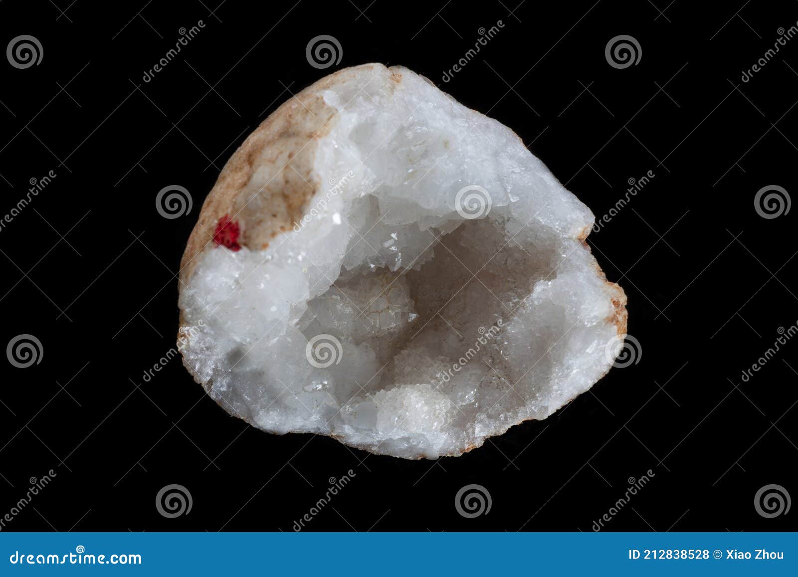 Quartz Geode Specimen in Black Background Stock Photo - Image of ...