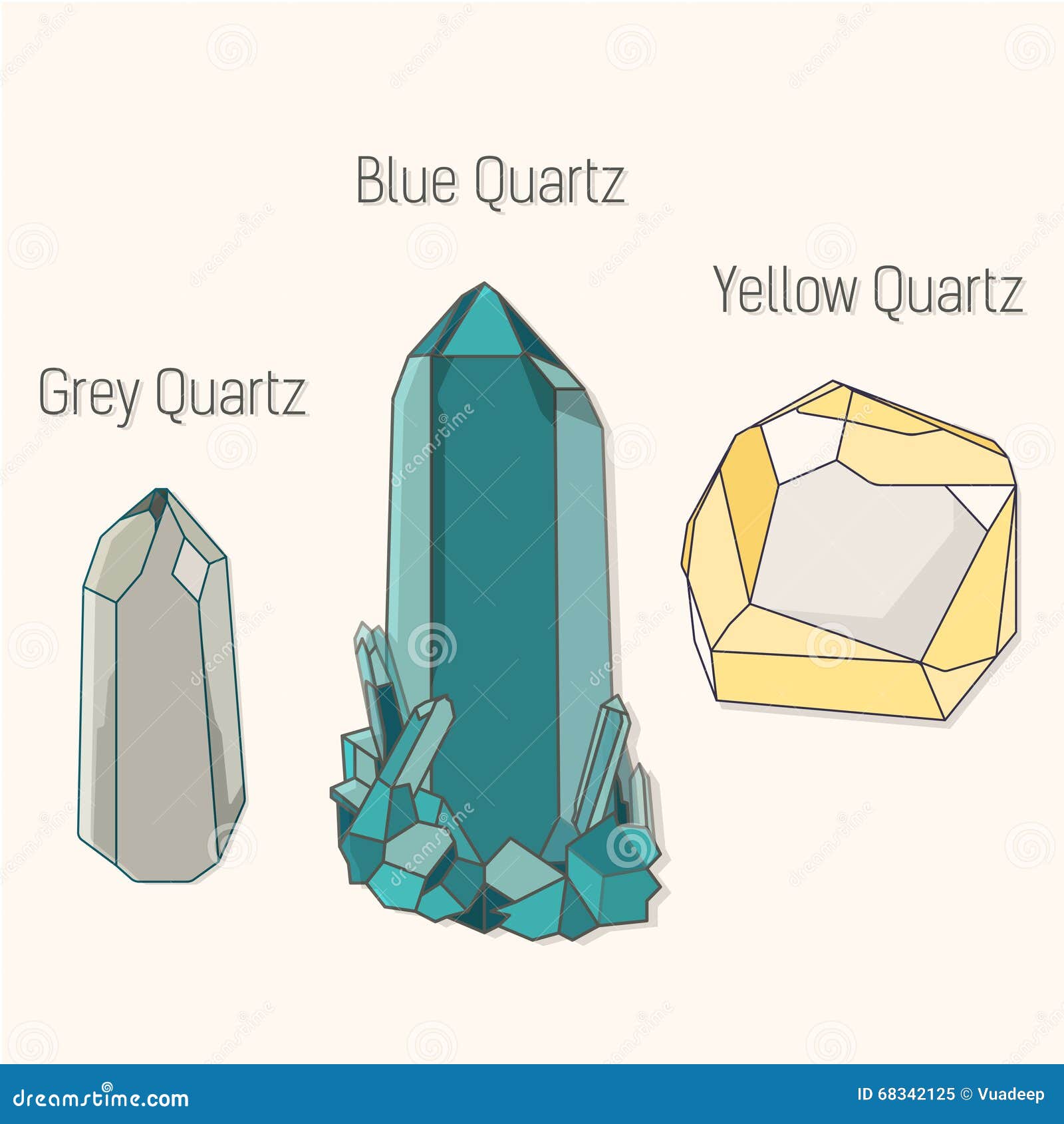 Quartz icons set vector stock vector. Illustration of glass - 68342125