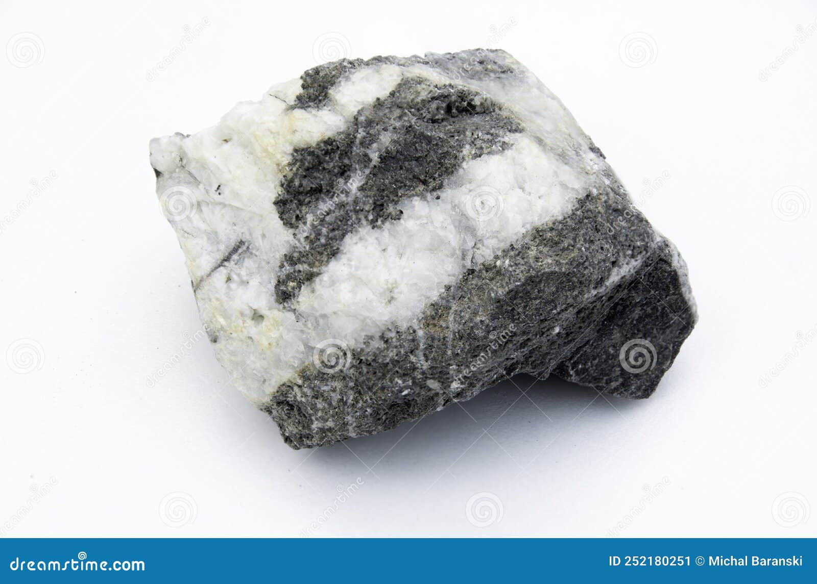 Quartz Inside a Rock Over White Background Stock Image - Image of ...