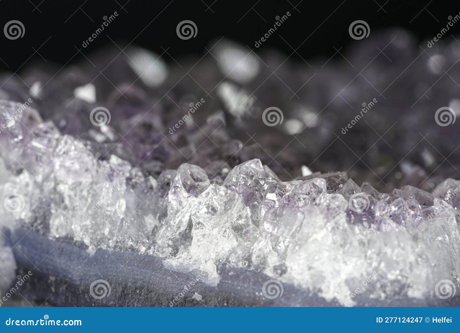 Quartz with Mineral Crystals Against a Black Background Stock Image ...