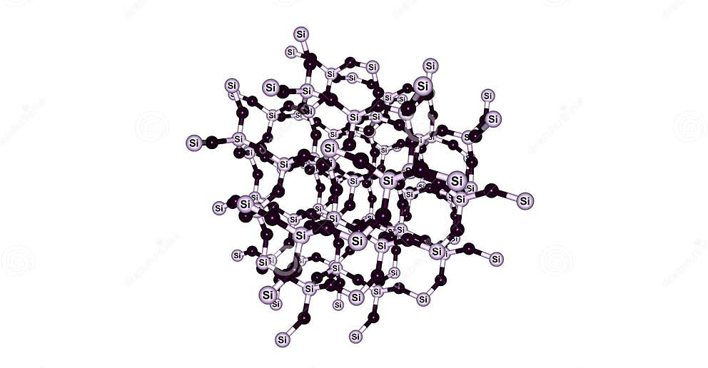 Quartz Molecular Structure Isolated on White Background Stock ...