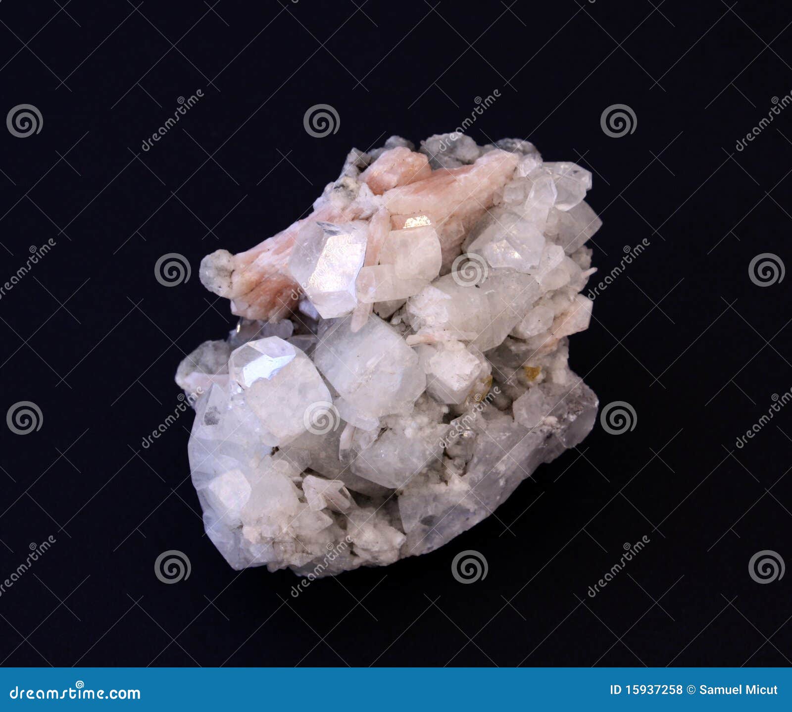 Quartz rock over black stock photo. Image of geology - 15937258