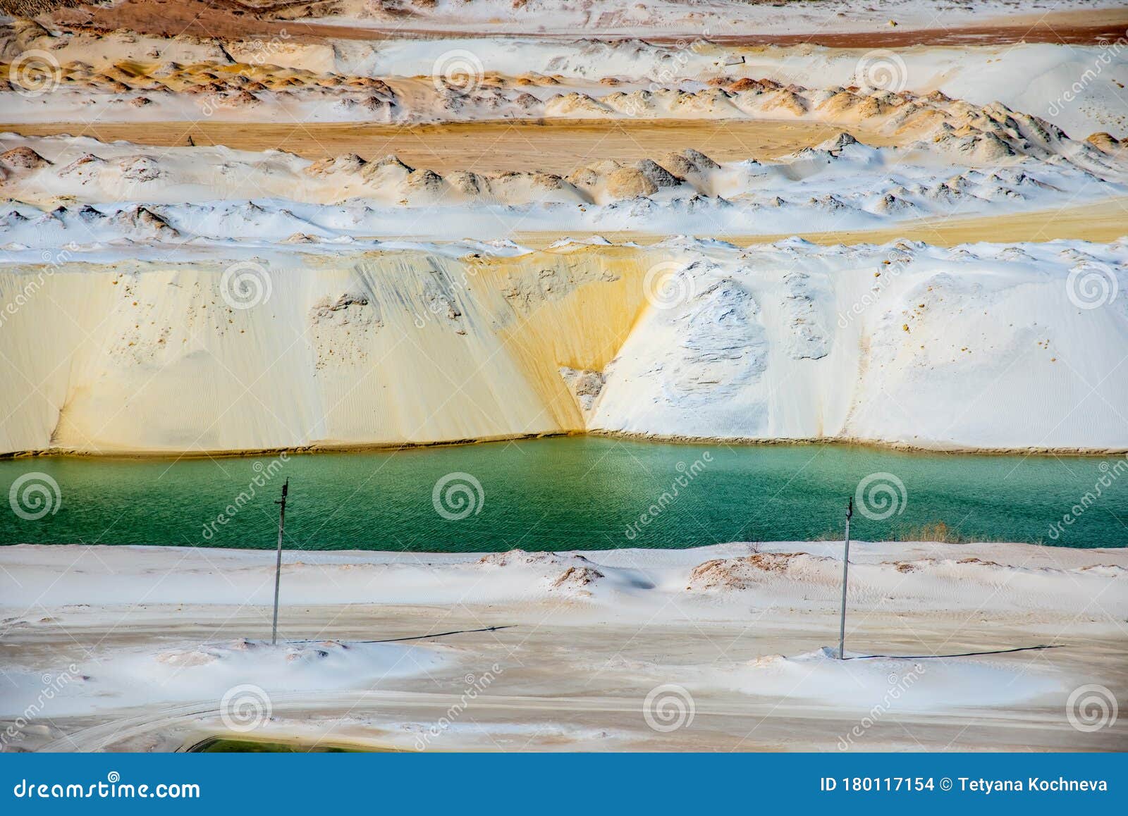 Quartz Sand Quarry with Lake Stock Photo - Image of lake, extraction ...