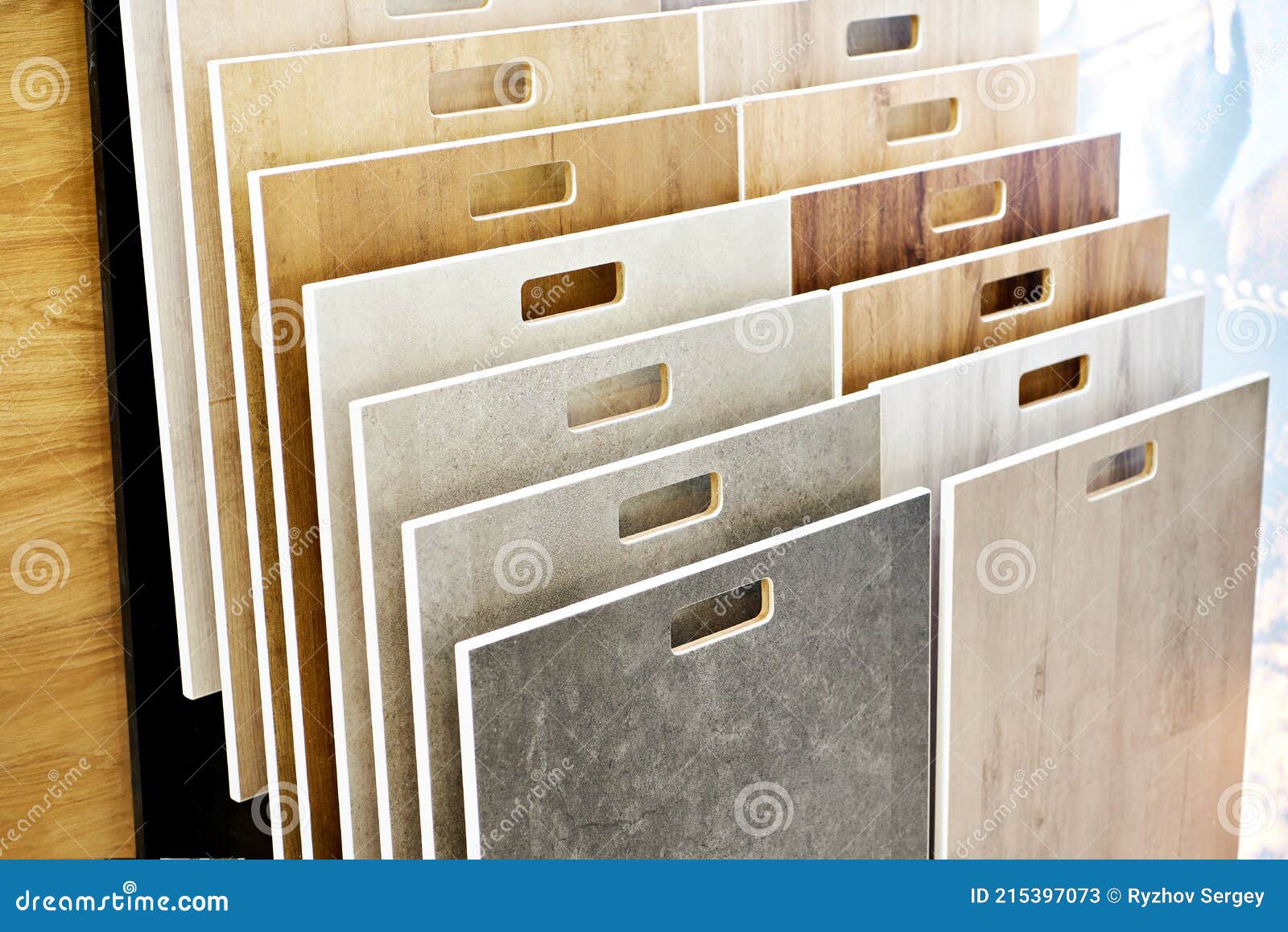 Quartz Vinyl Laminate in Store Stock Image - Image of samples, exterior ...