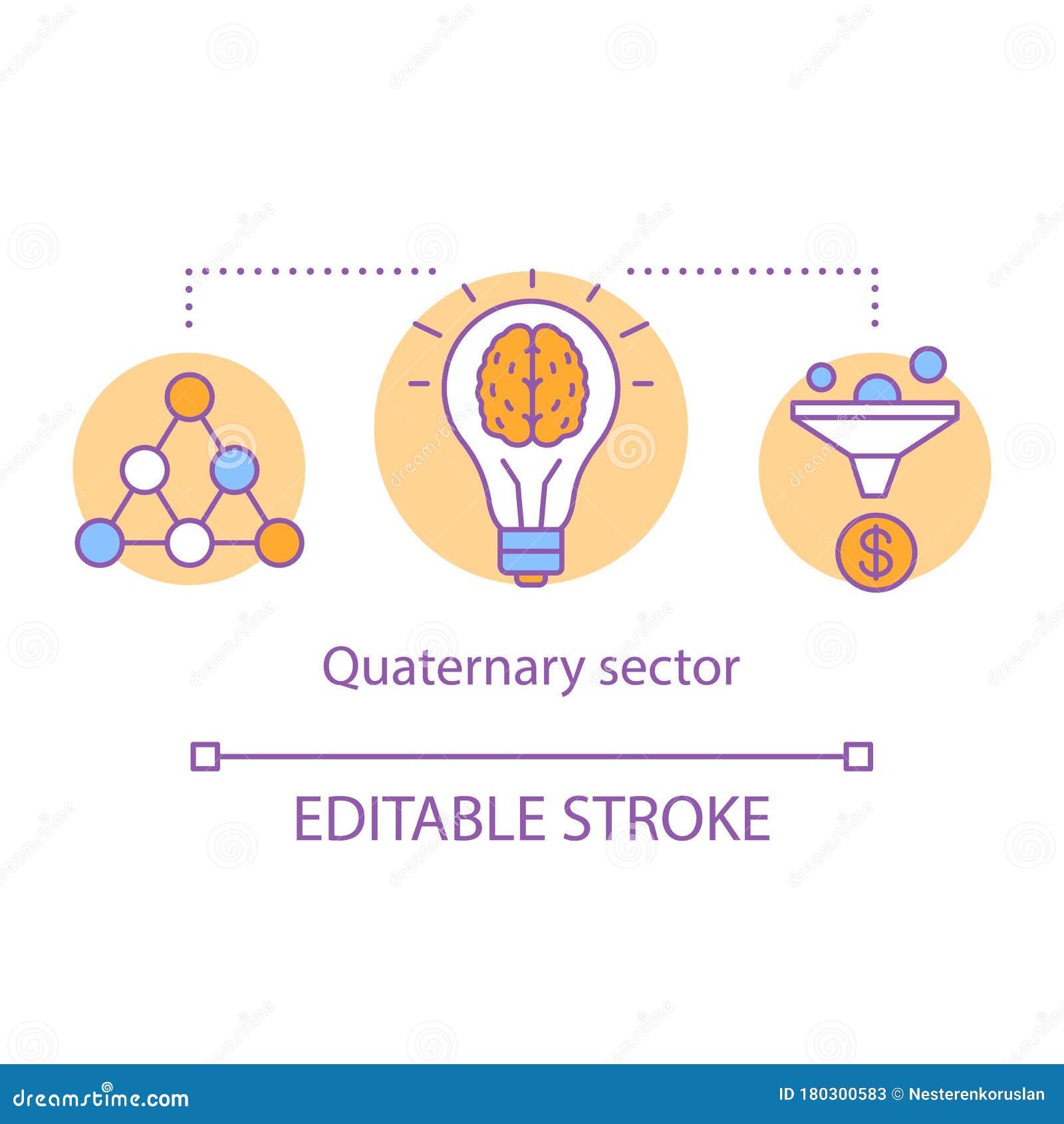 Quaternary Sector Concept Icon. Knowledge Sector Idea Thin Line ...