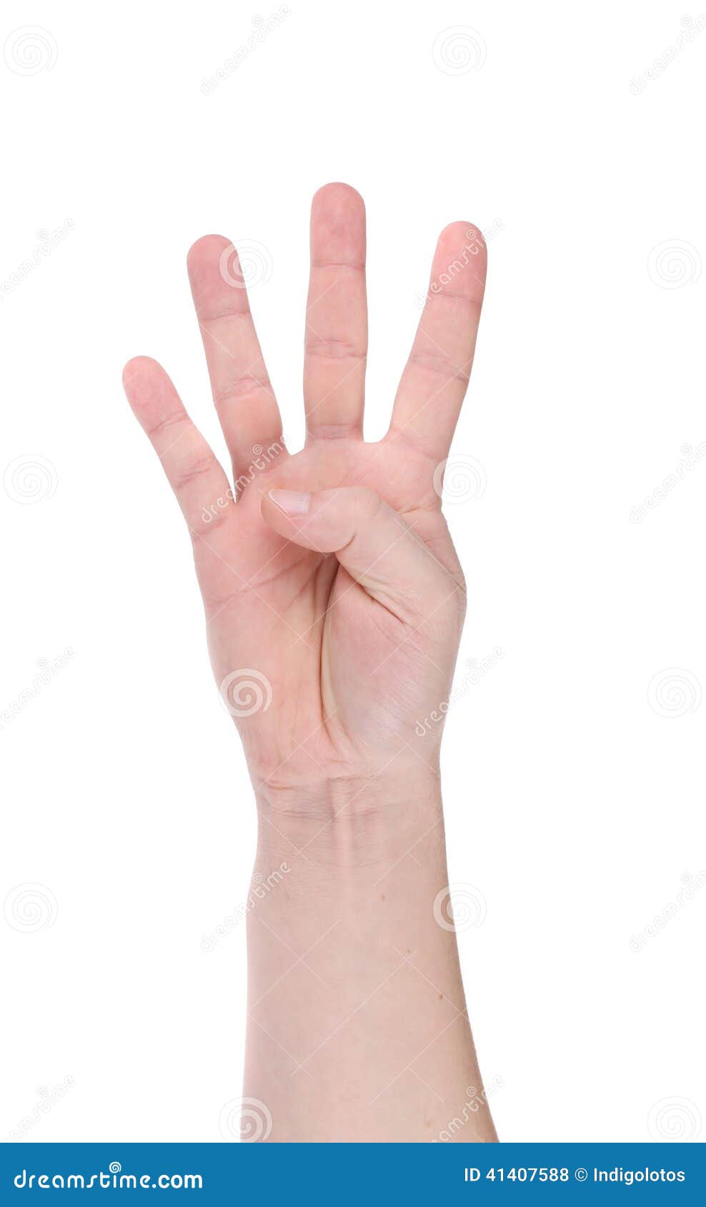 Quatre Doigts La Main De L'homme Photo stock - Image du accord, compte ...