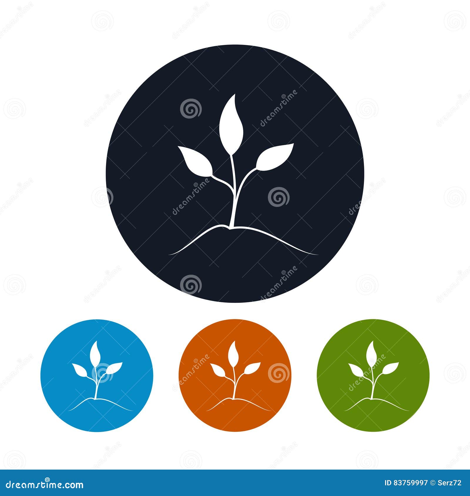 Quatre Types De Pousse Ronde D'icônes Illustration de Vecteur ...