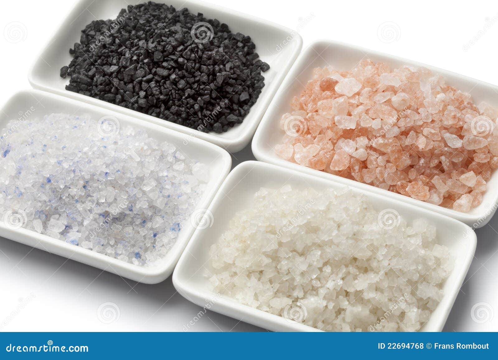 Quatre types de sel photo stock. Image du normal, organique - 22694768