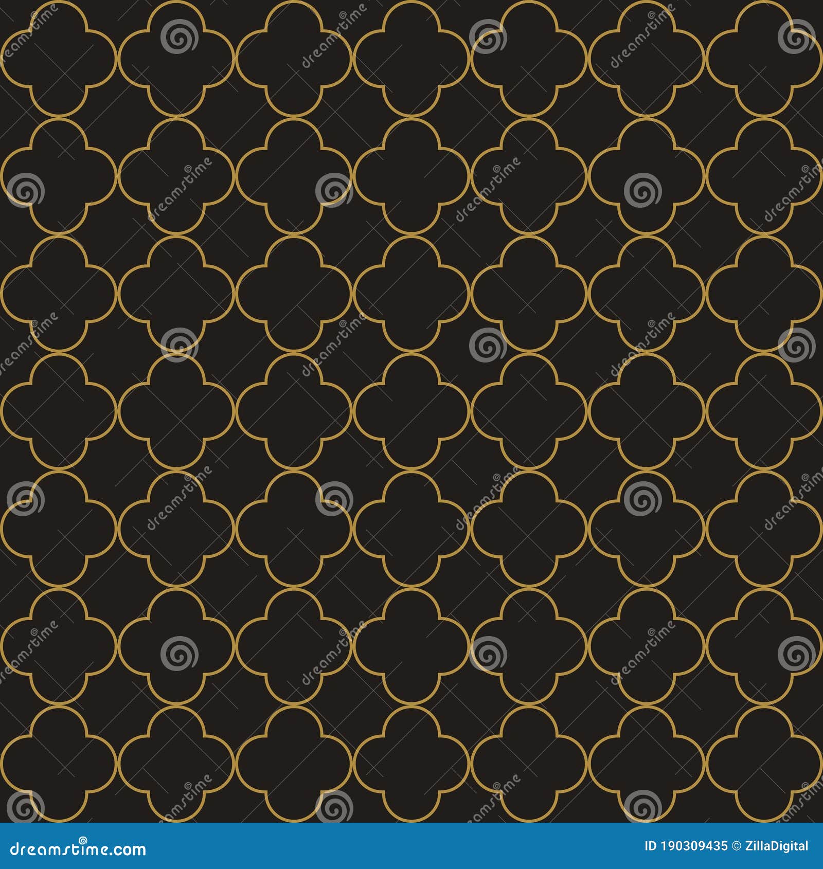 Quatrefoil Wallpaper Quatrefoil Pattern Vector In Gold And Black