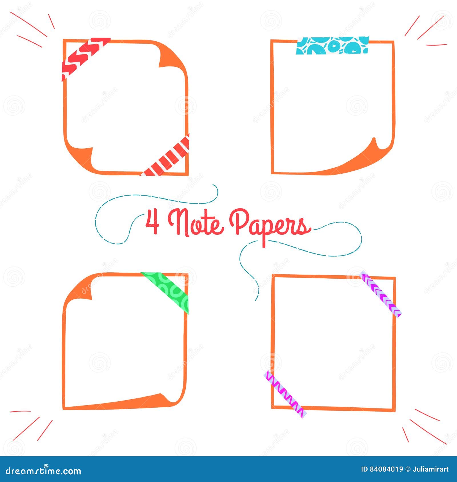 Quatro nota Papers-10 ilustração do vetor. Ilustração de nota - 84084019