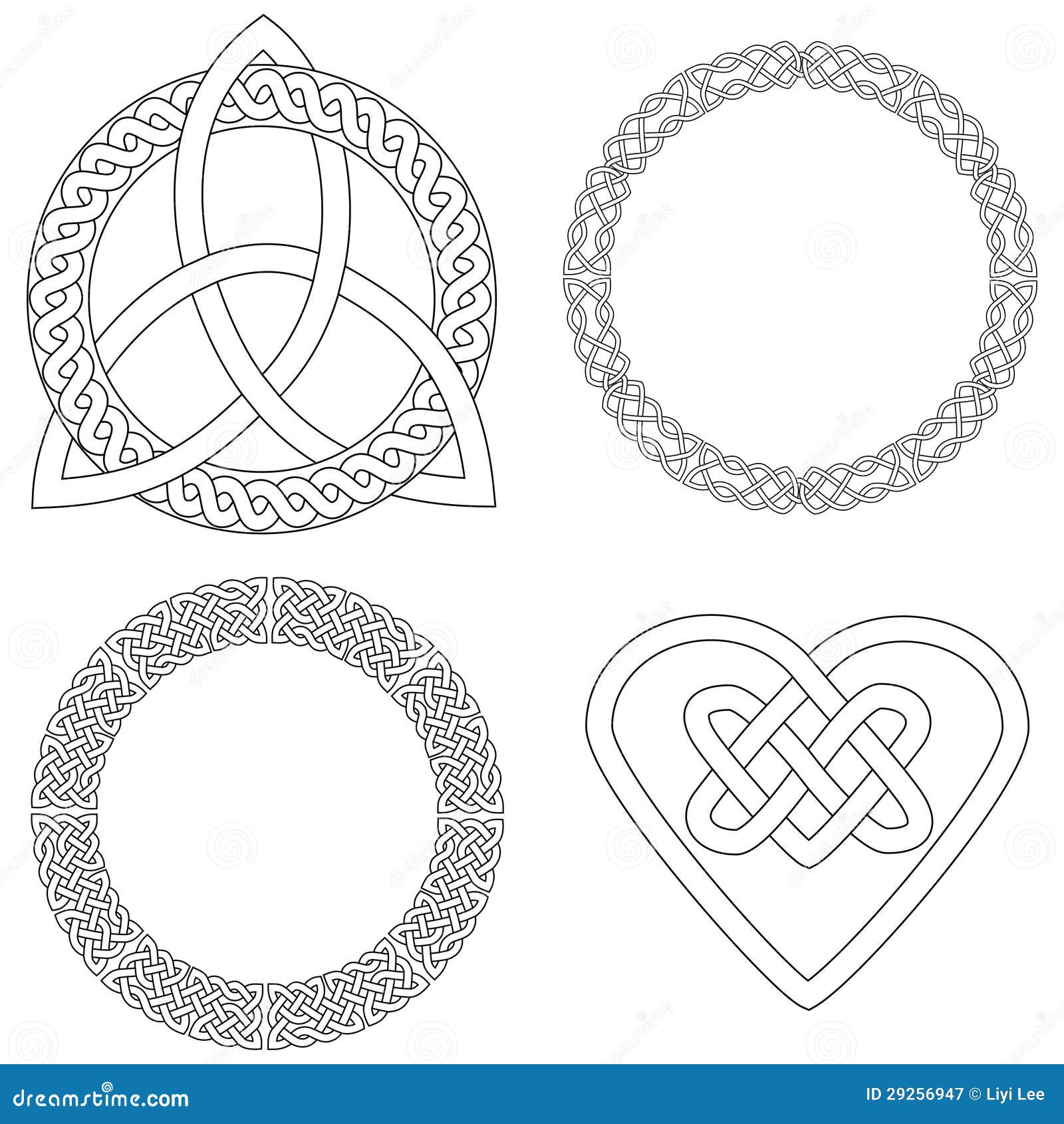 Quatro projetos celtas ilustração do vetor. Ilustração de trio - 29256947