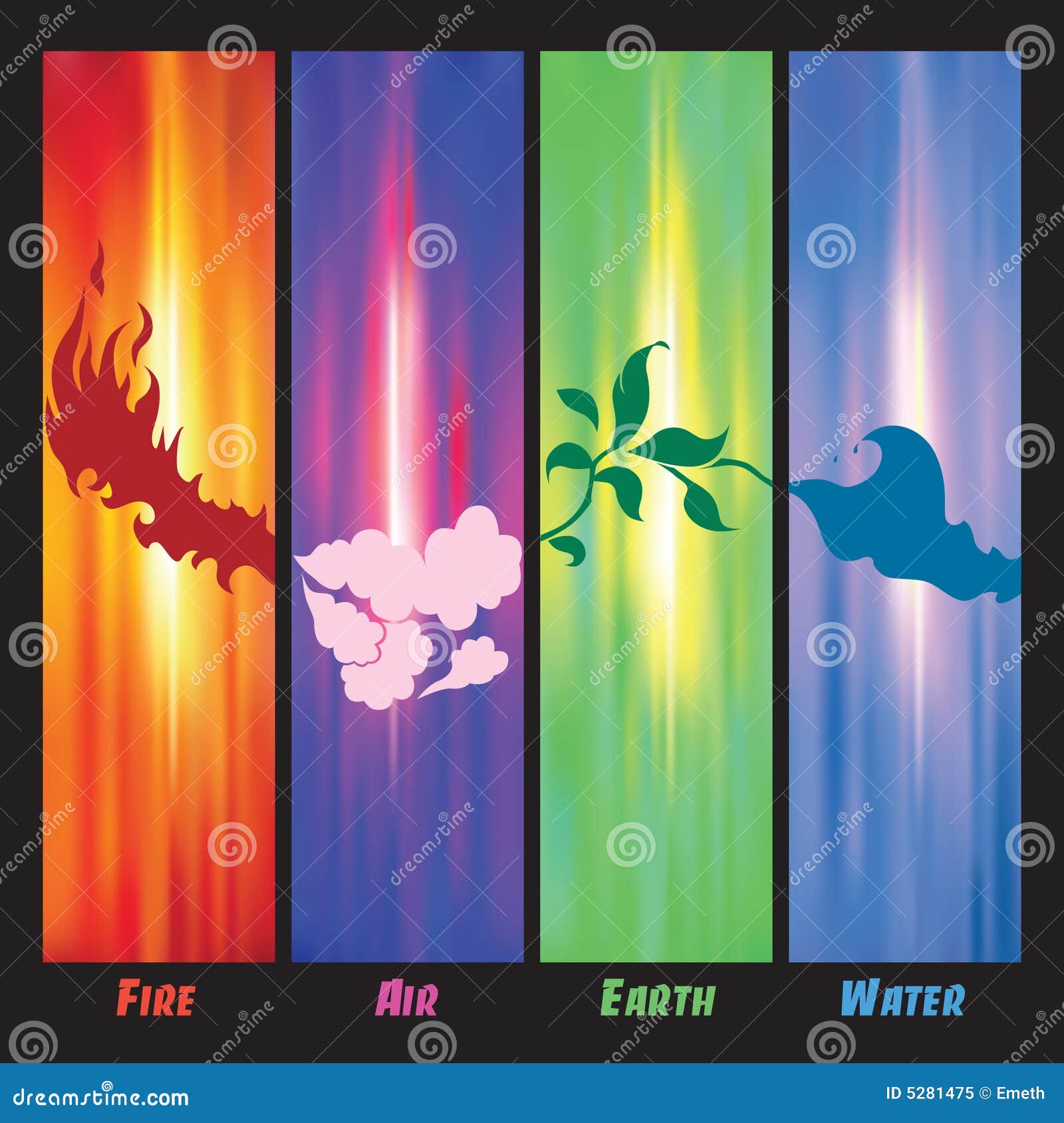 Quattro elementi illustrazione vettoriale. Illustrazione di insieme ...