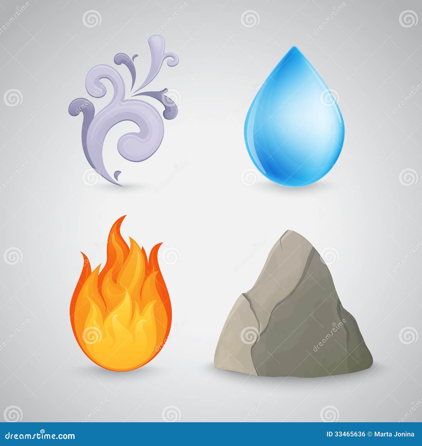 Quattro Elemento - Terra, Aria, Fuoco Ed Acqua Illustrazione Vettoriale ...