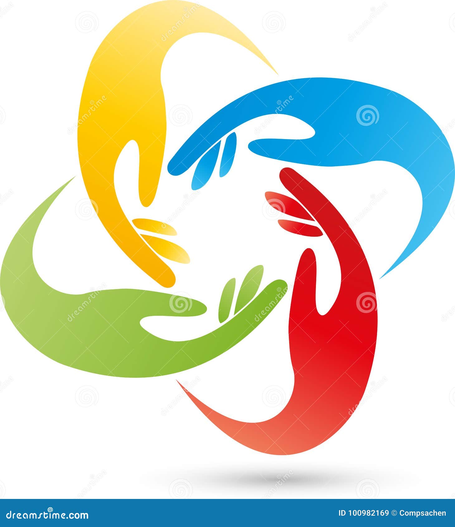 Quattro Logo Delle Mani, Della Gente E Delle Mani Illustrazione ...