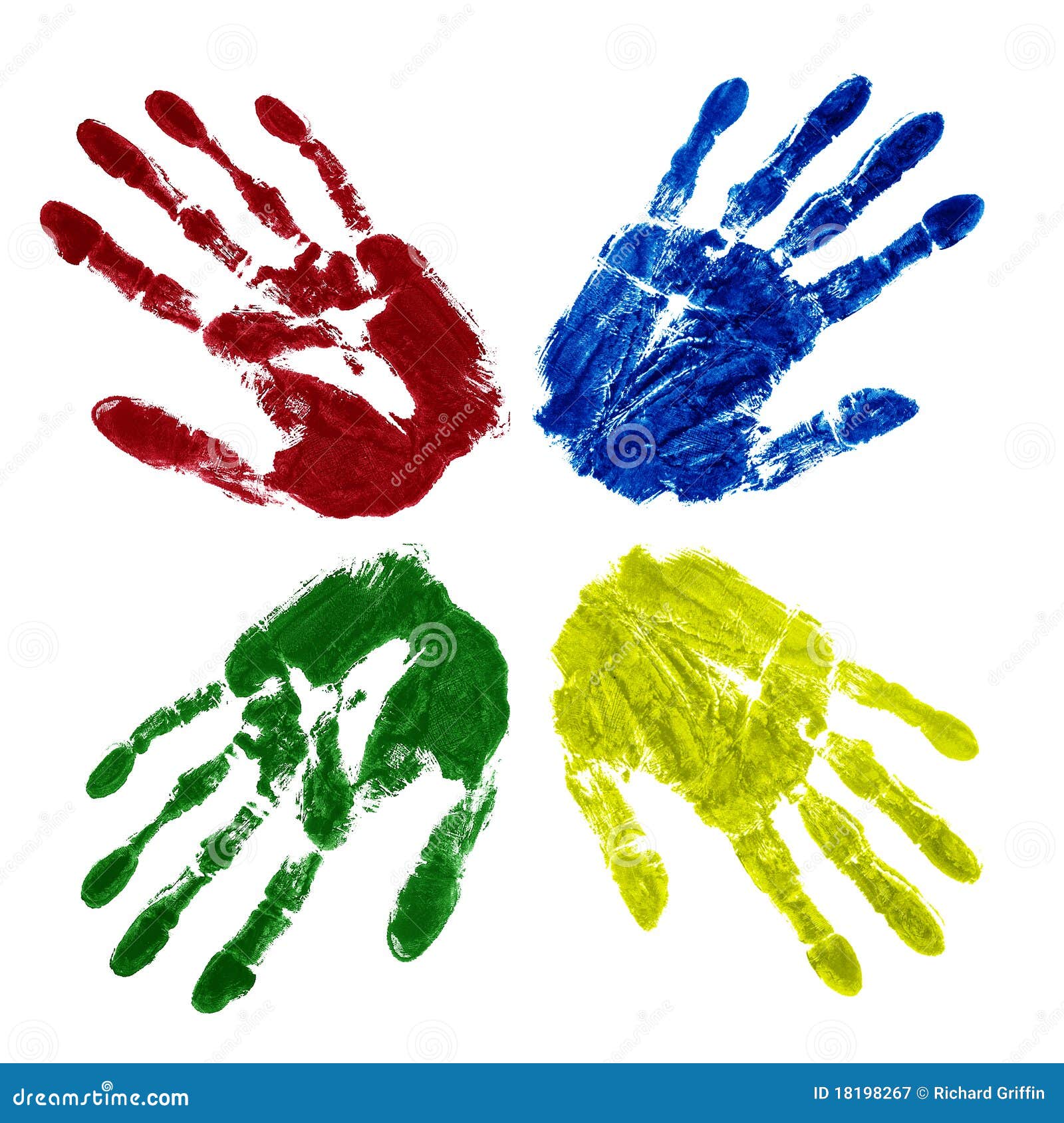 Quattro mani colorate immagine stock. Immagine di mano - 18198267