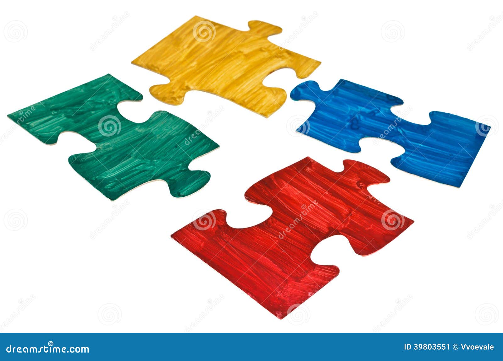 Quattro Pezzi Dipinti a Mano Del Puzzle Immagine Stock - Immagine di ...