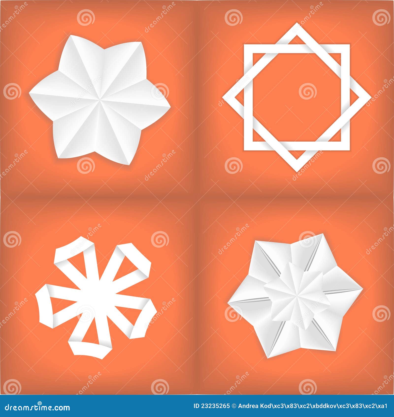 Quattro stelle di carta illustrazione vettoriale. Illustrazione di ...