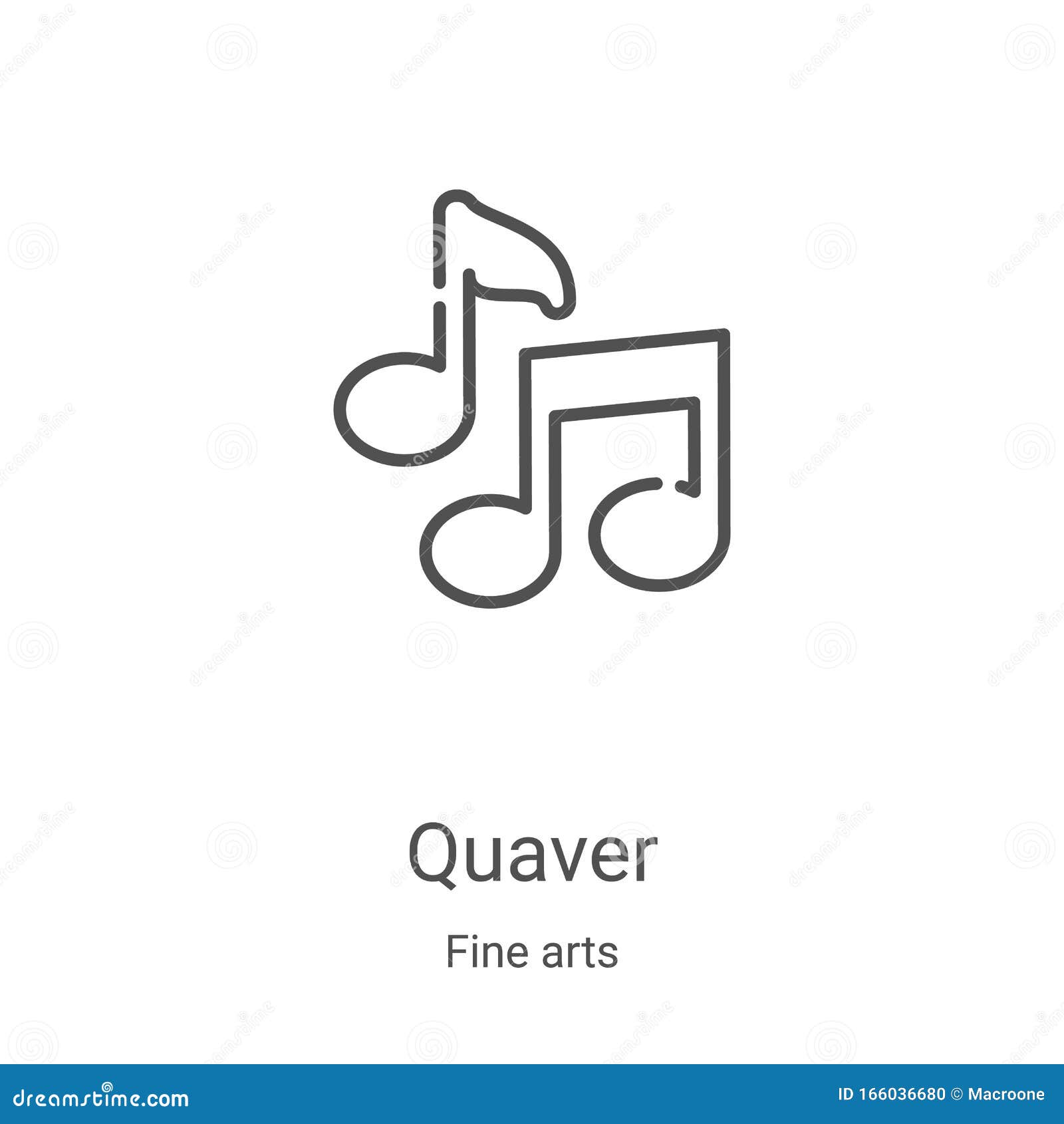 Quaver Icon Vector from Fine Arts Collection. Thin Line Quaver Outline ...