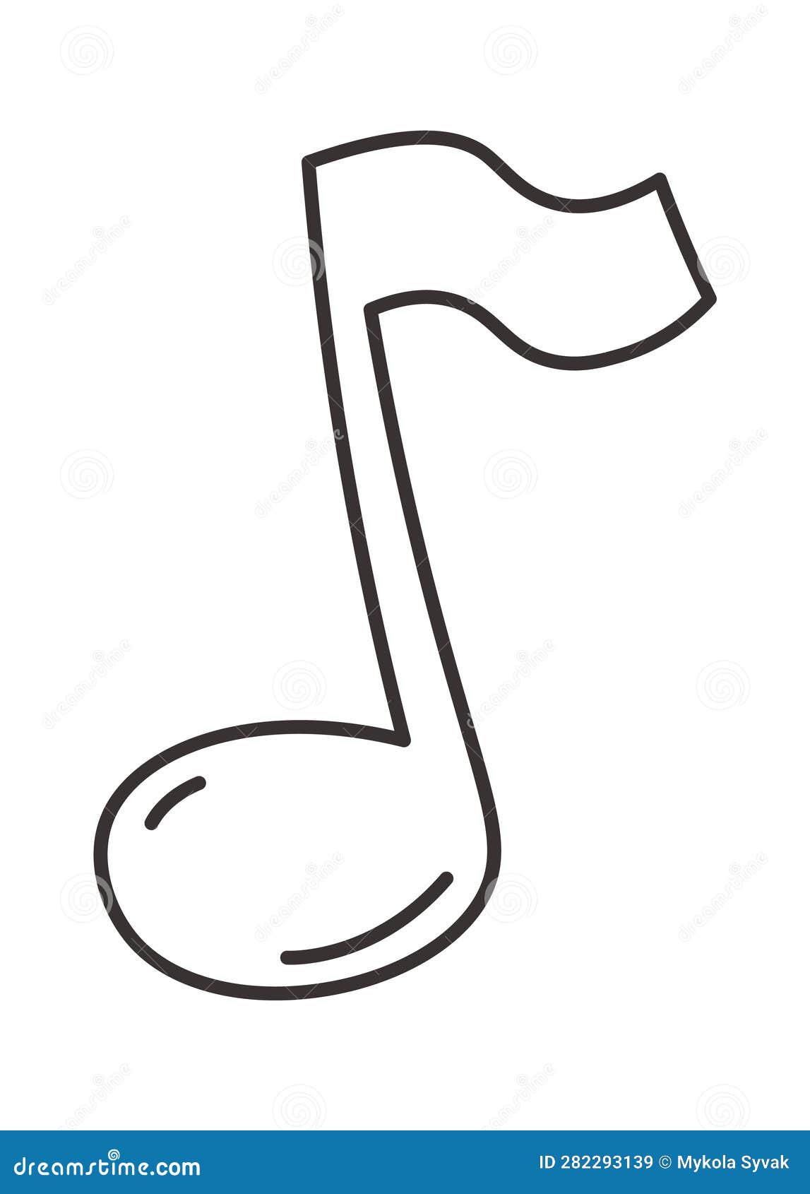 Quaver Musical Note stock vector. Illustration of element - 282293139