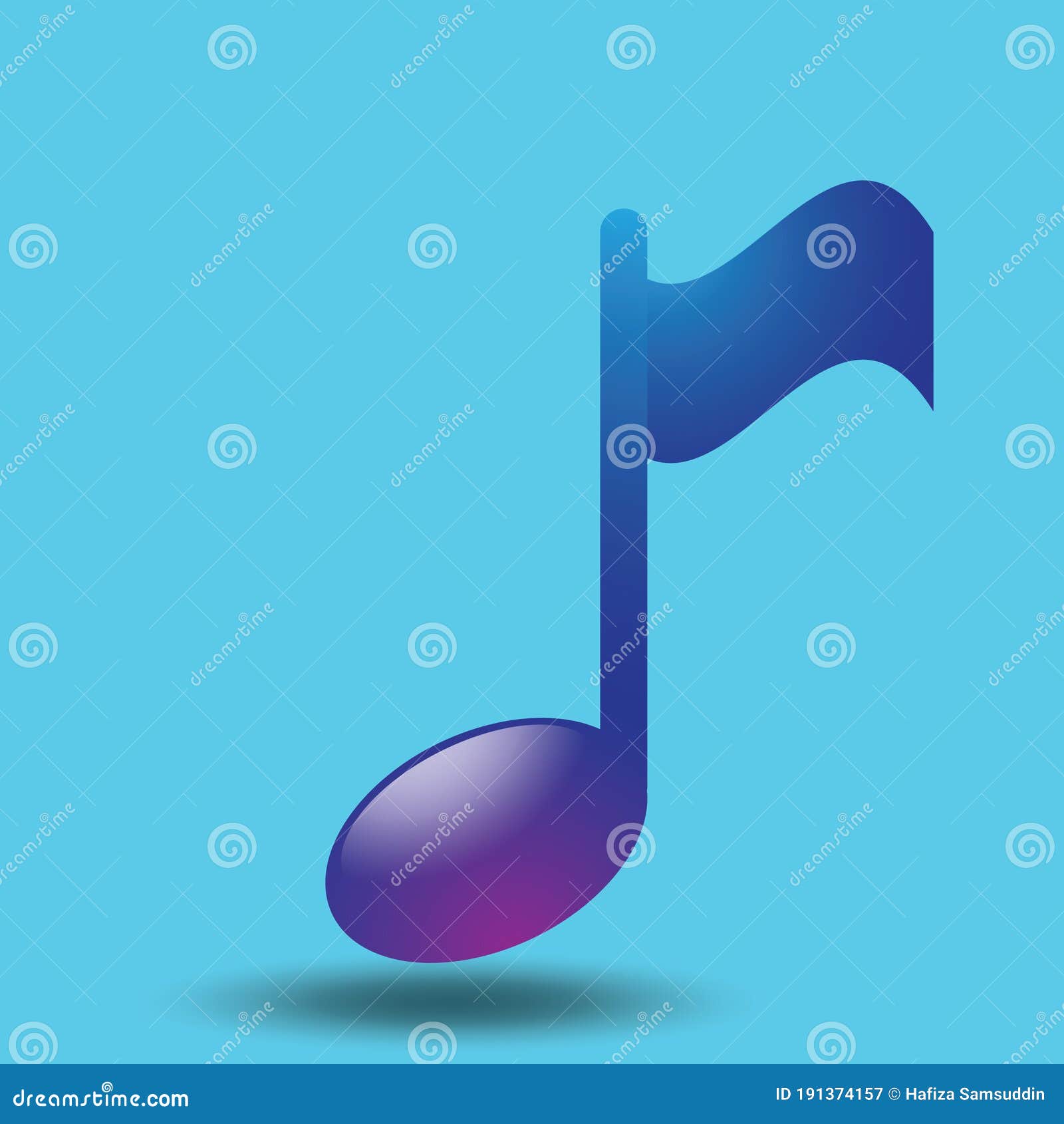 Quaver Musical Note. Vector Illustration Decorative Design Stock Vector ...