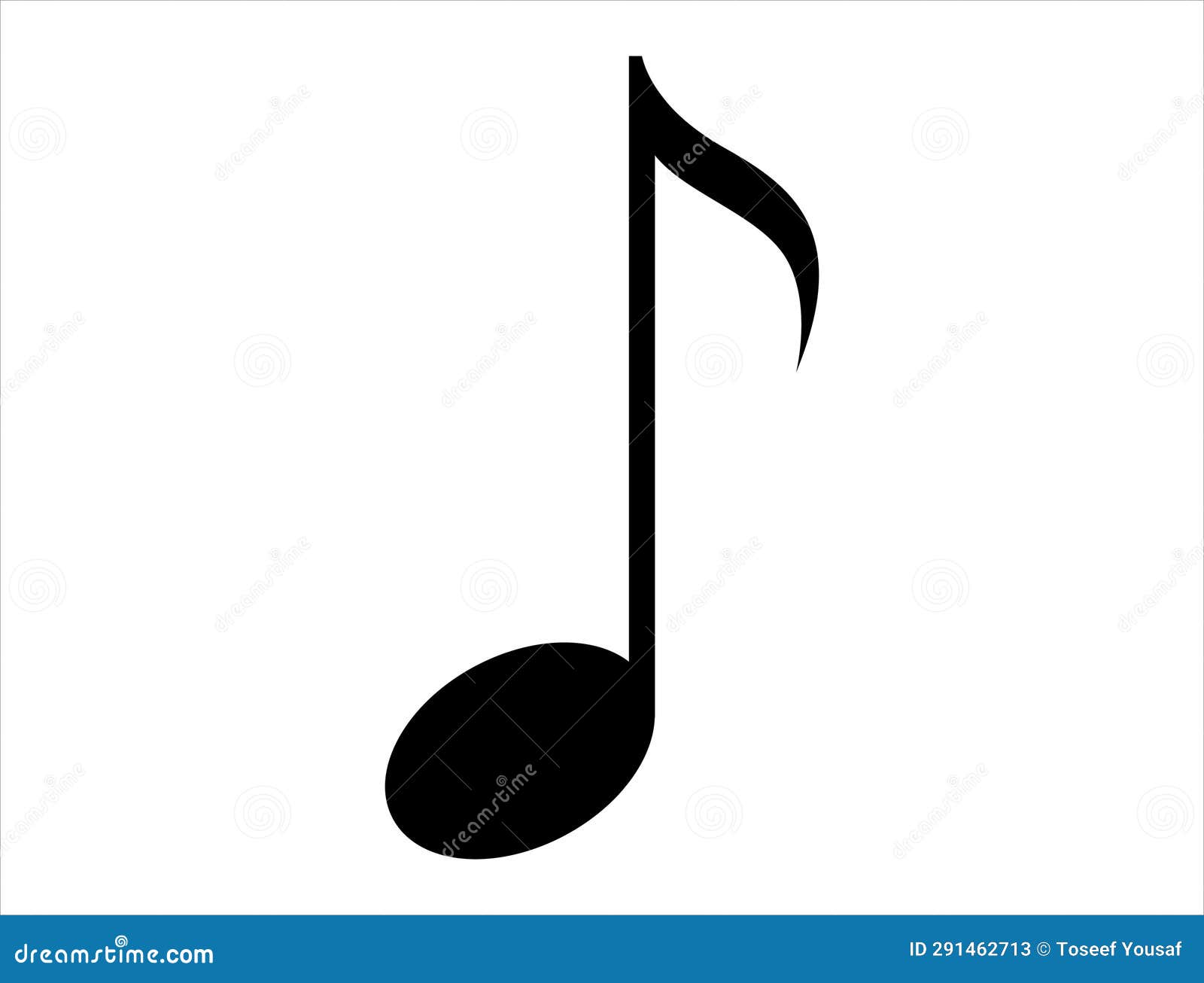 Quaver Note Silhouette on White Background Stock Vector - Illustration ...