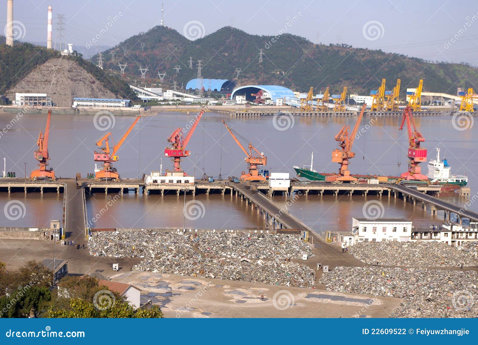 Quay cranes stock photo. Image of terminal, portal, carrier - 22609522
