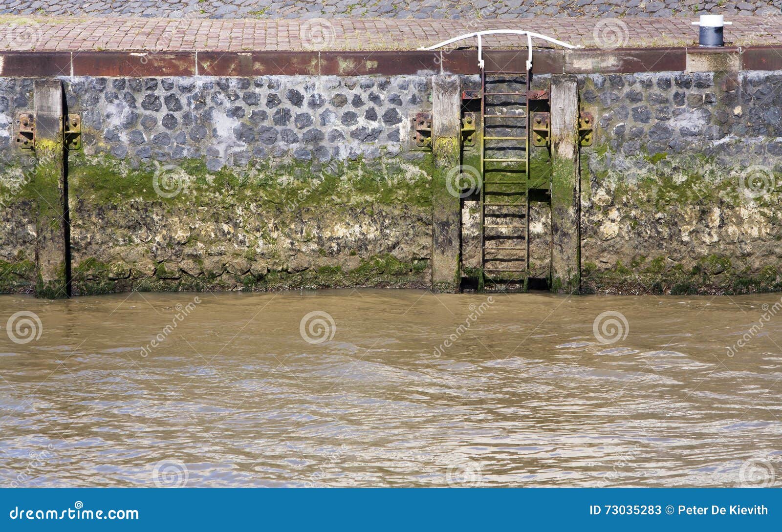 Quay with Ladder and Bolder Stock Image - Image of harbor, rusty: 73035283