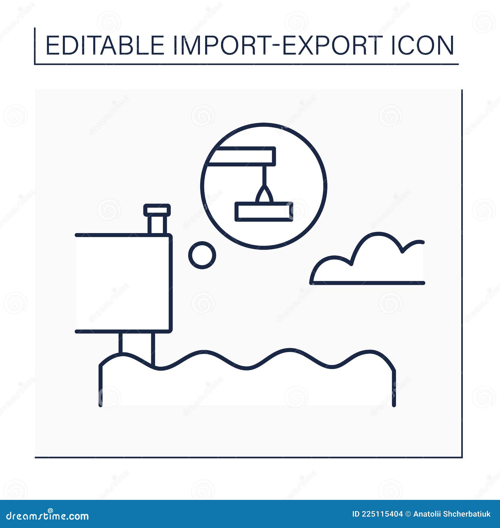 Quay line icon stock vector. Illustration of industrial - 225115404