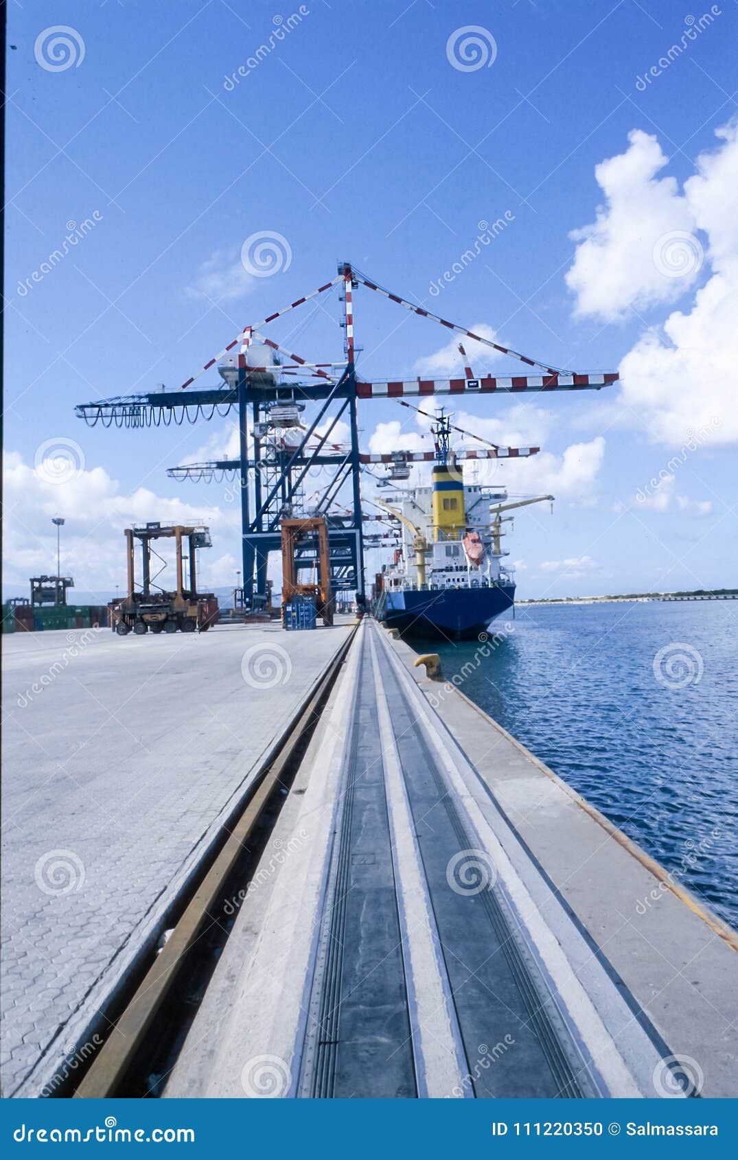 Quay of a Port with Discharging Works Stock Photo - Image of dock ...