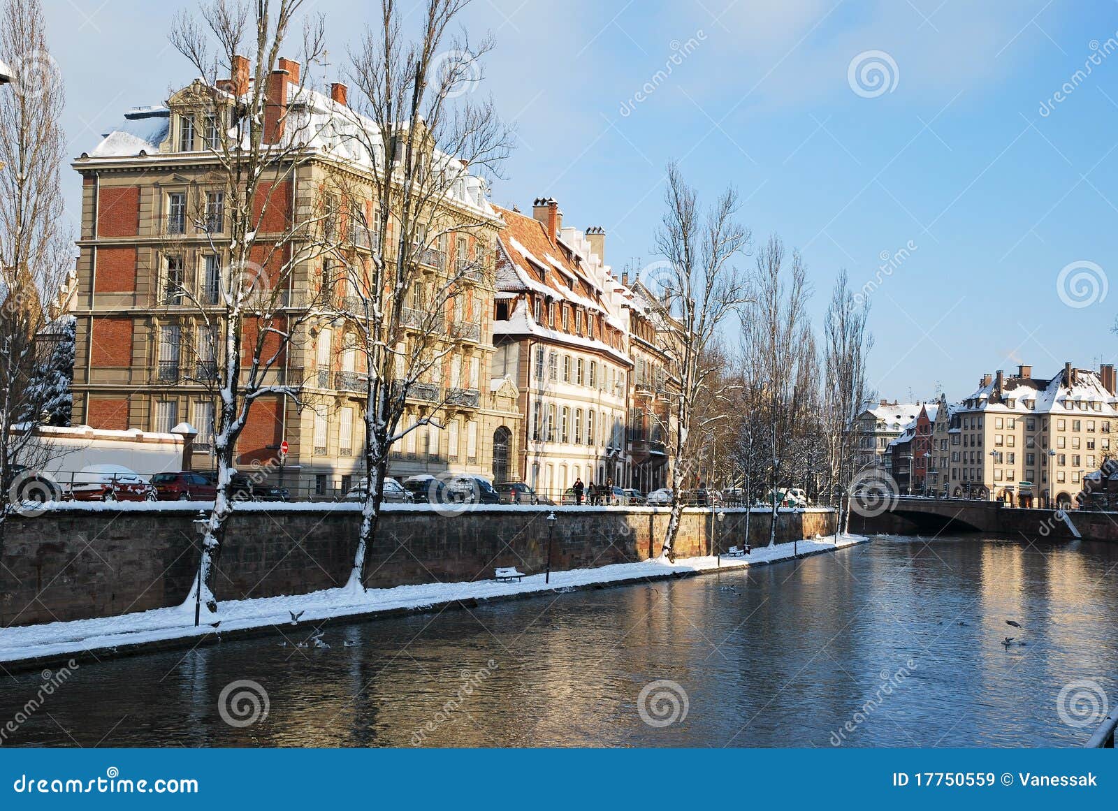 Quay of Strasbourg during Winter Stock Image - Image of christmas ...