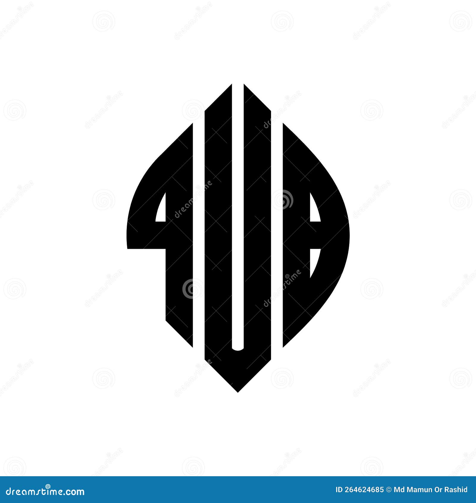 QUB Circle Letter Logo Design with Circle and Ellipse Shape. QUB ...