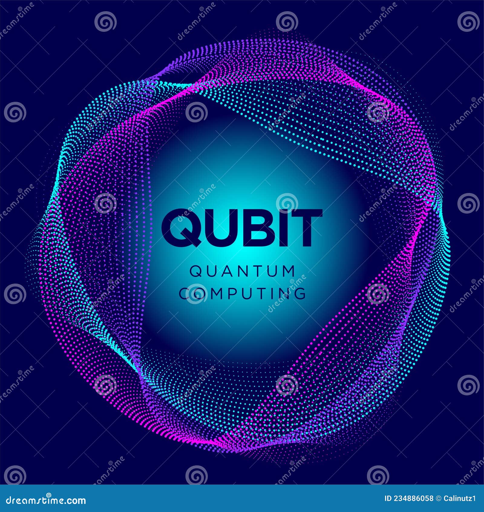 Qubit Concept Representation Visualization Of Quantum Bit Monochrome
