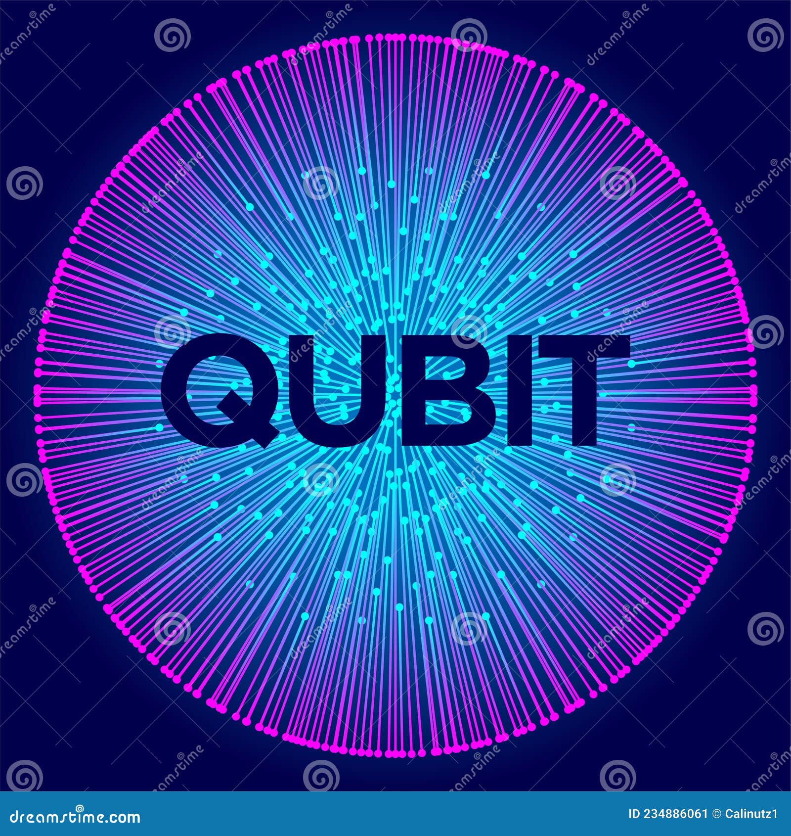 Qubit Concept Representation Visualization Of Quantum Bit Monochrome