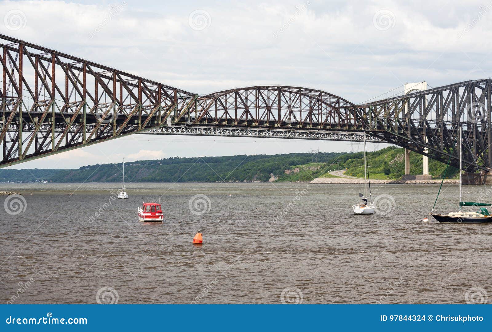 Quebec Bridge - Longest Cantilever Bridge in the World. Stock Photo ...