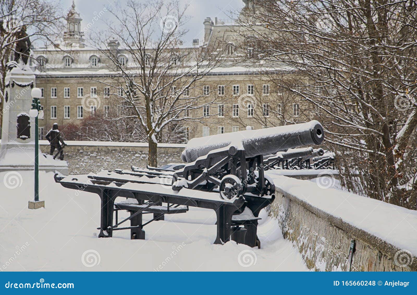 Quebec, Canada - December 21, 2016: Cannons in Citadel Fortress in ...