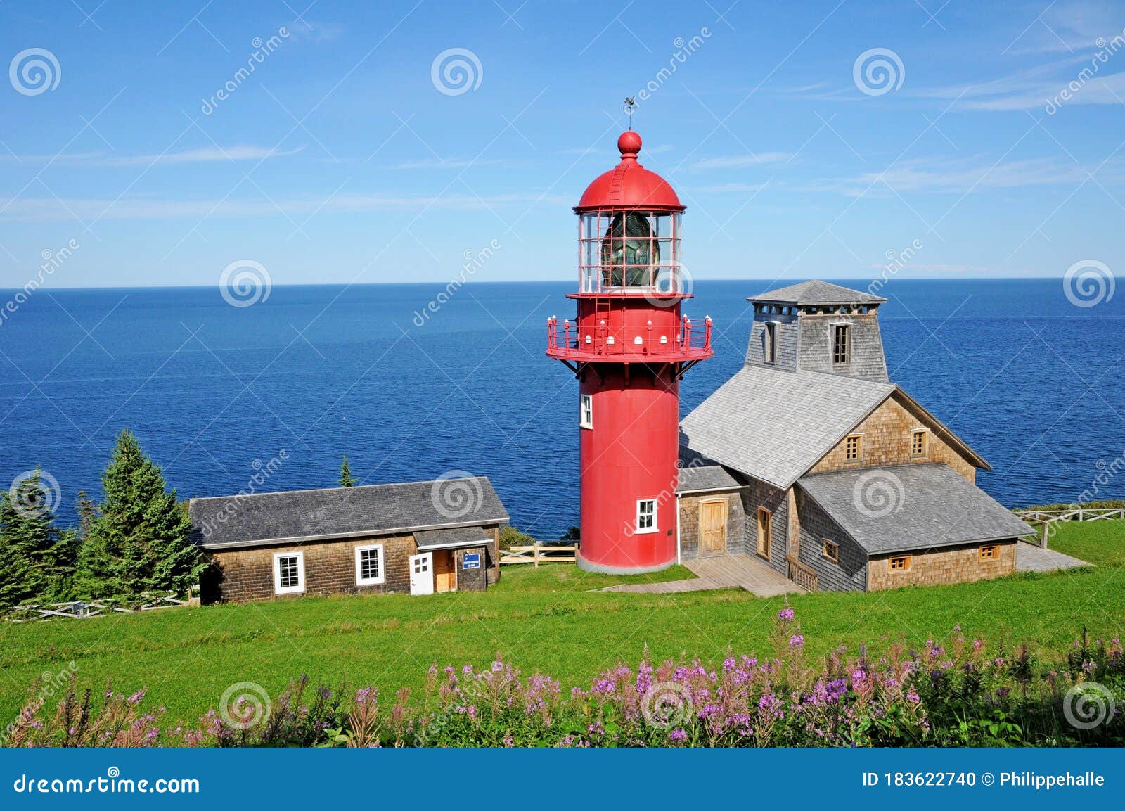 Quebec; Canada- June 25 2018 : Lighthouse of Pointe a La Renommee in ...