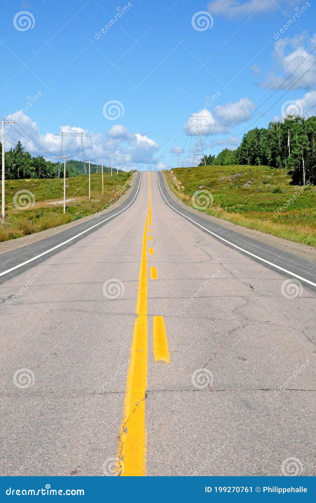 Quebec; Canada- June 25 2018 : Road Number 169 between Quebec and Saint ...