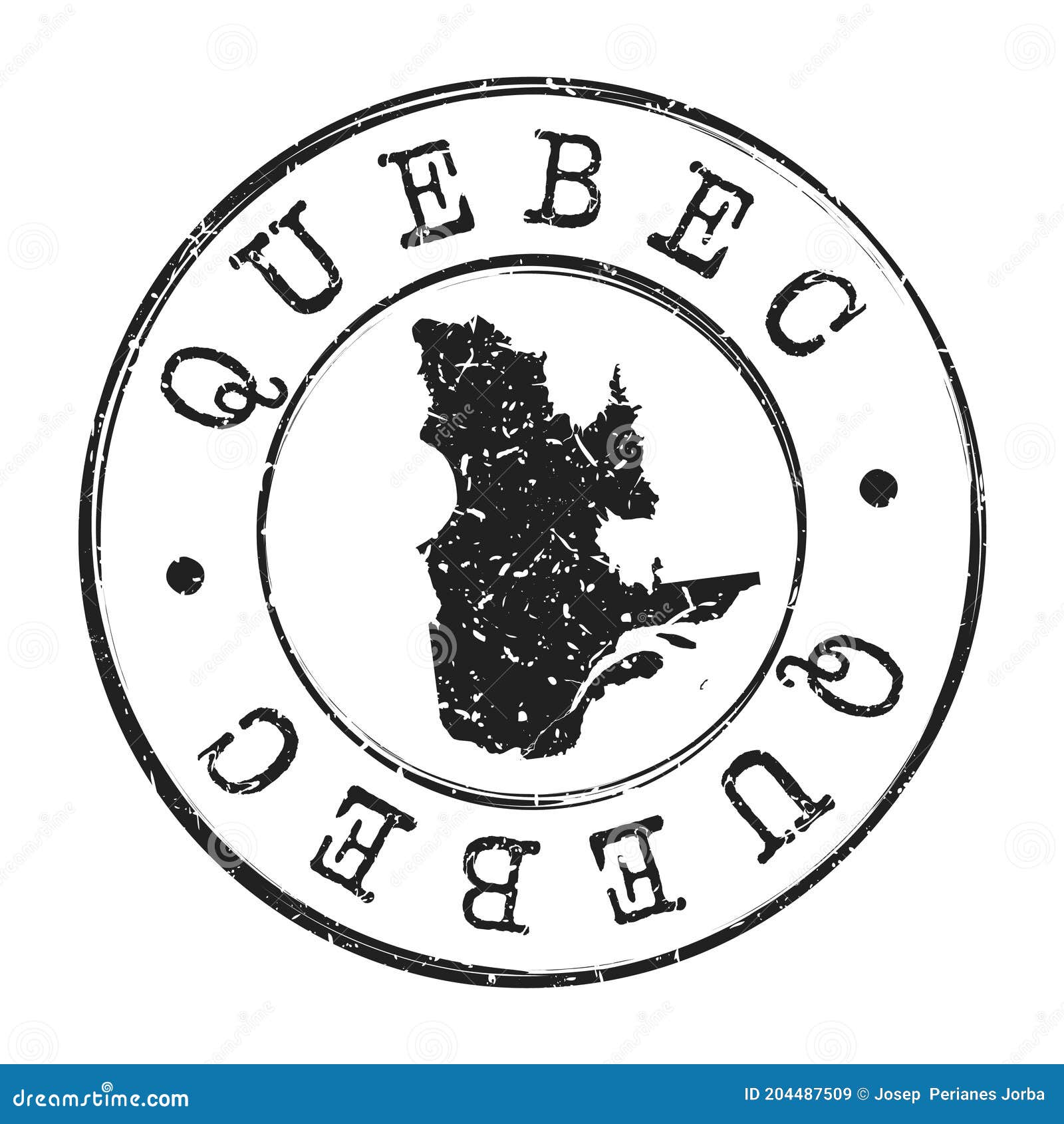 Quebec Canada Map Postmark. Silhouette Postal Passport. Stamp Round ...