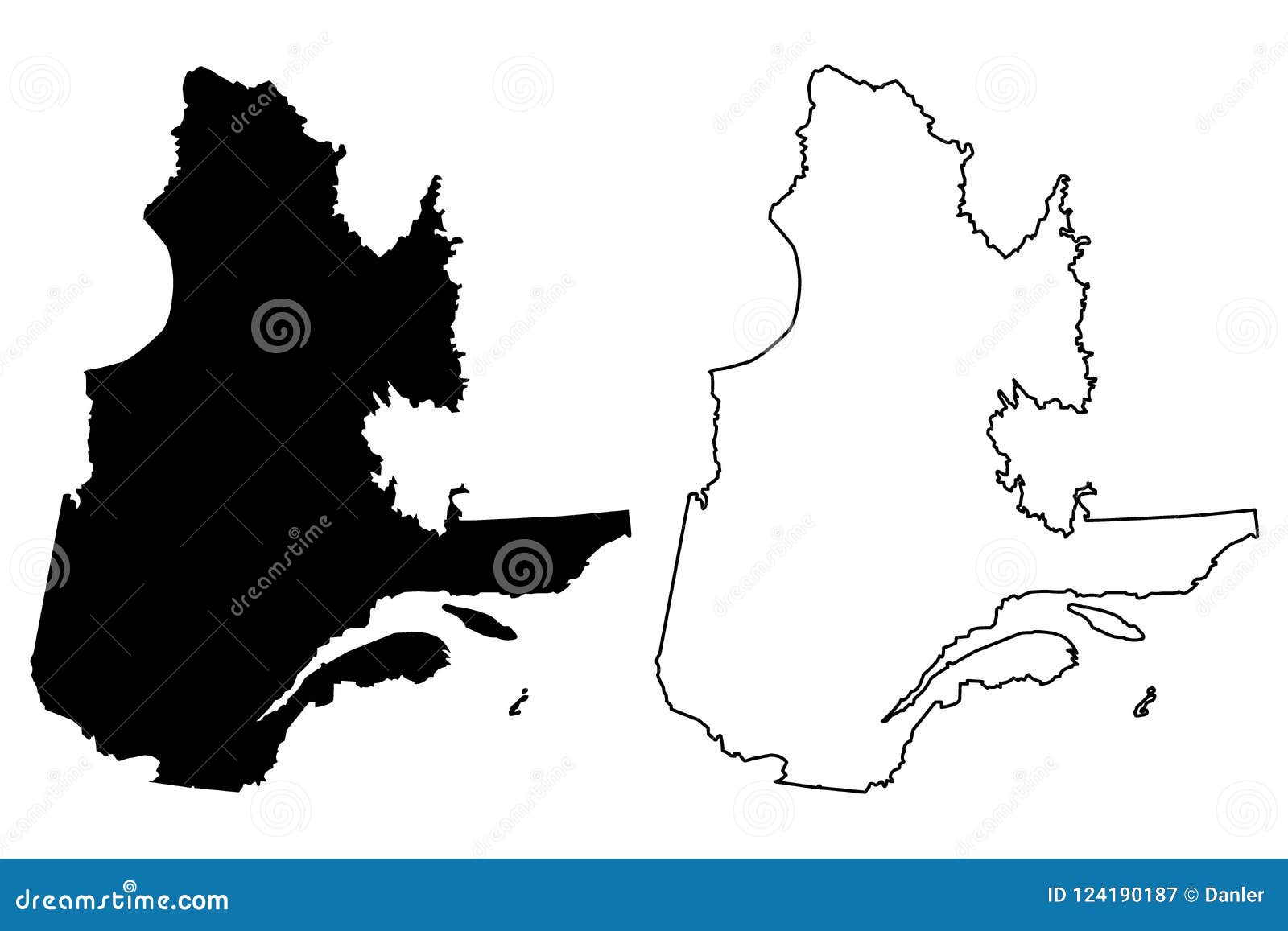 Quebec Canada map vector stock vector. Illustration of black - 124190187