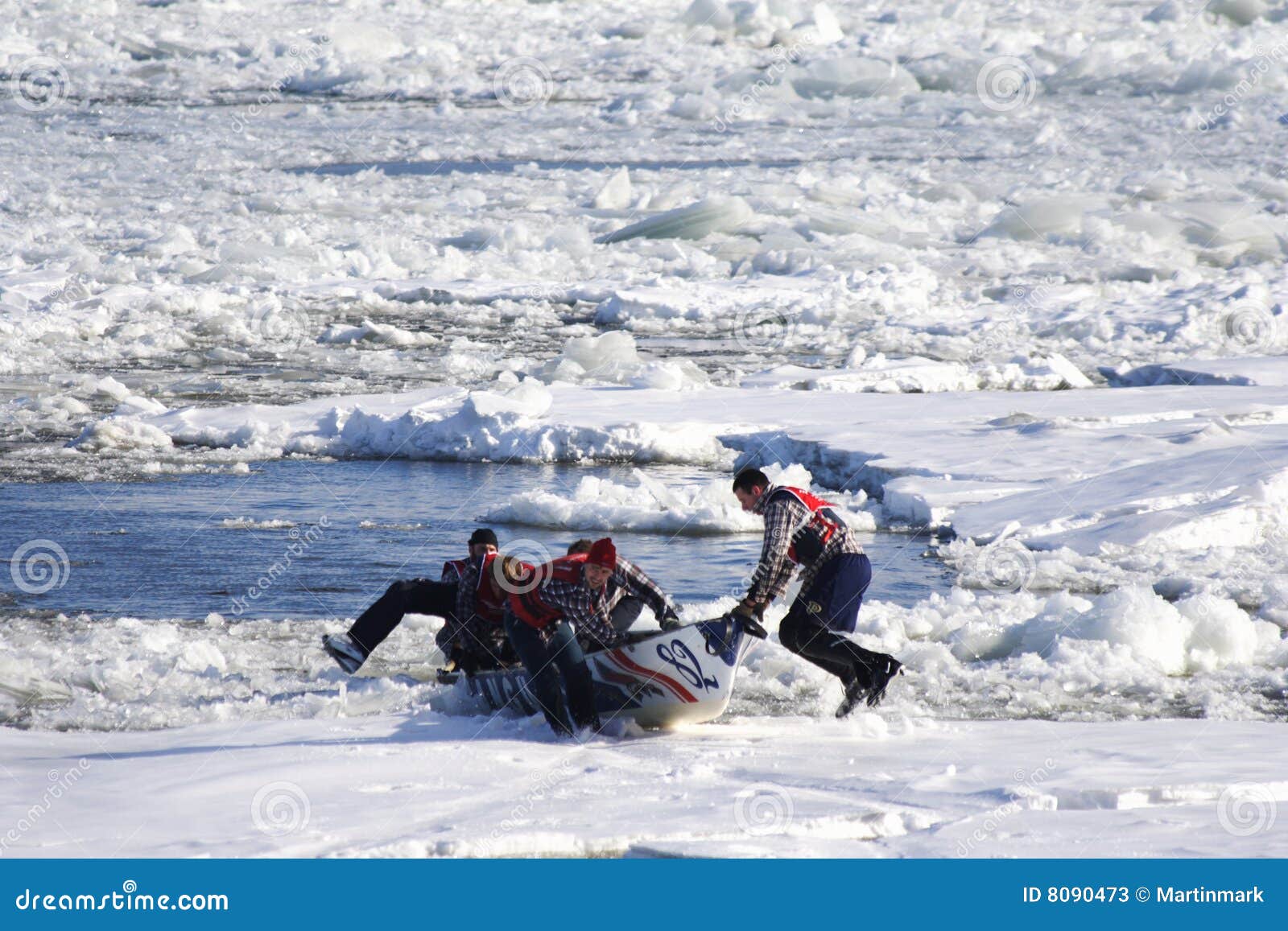 Quebec Carnival: Ice Canoe Race Editorial Stock Photo - Image of ...