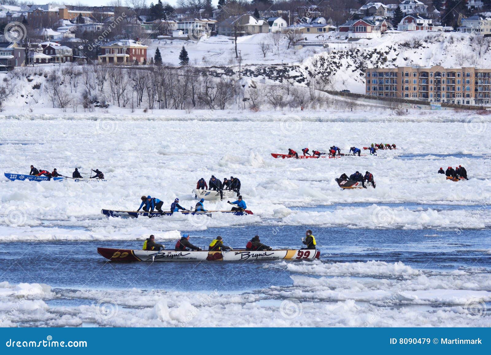Quebec Carnival: Ice Canoe Race Editorial Stock Image - Image of canoe ...