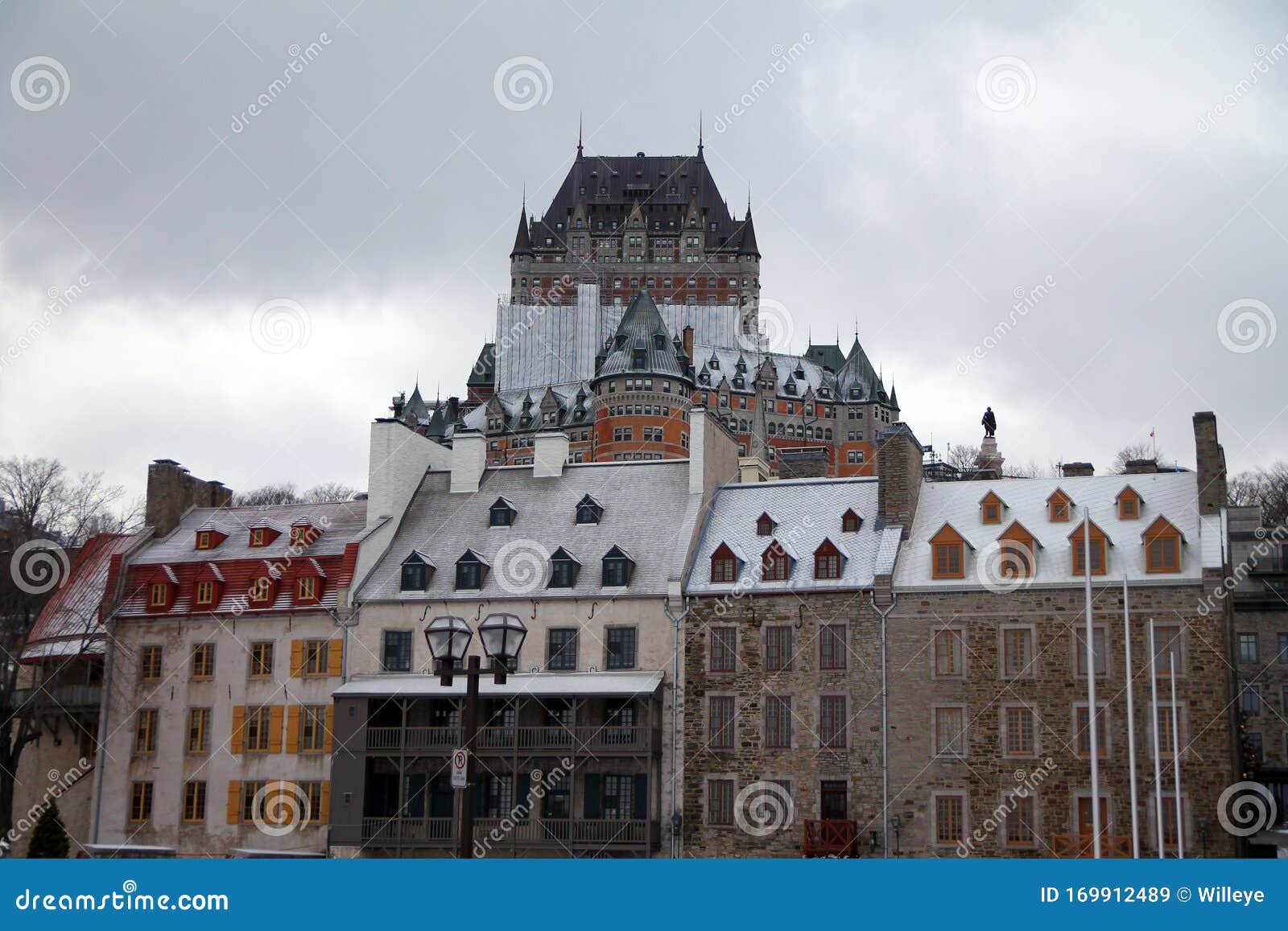 The Quebec Castle from the Lower Vieux Quebec Stock Image - Image of ...