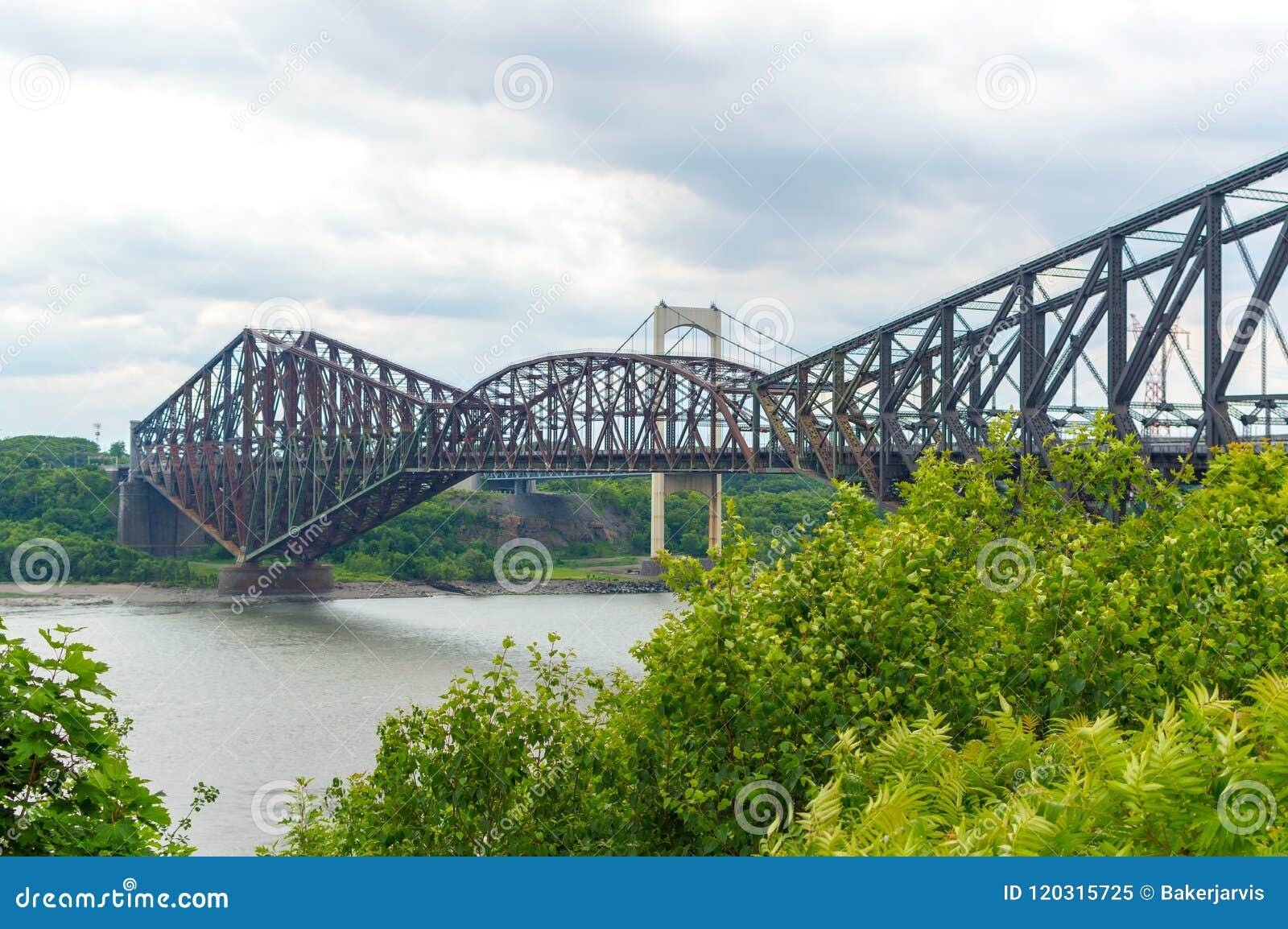 Quebec City Bridge in Quebec City Stock Image - Image of covered ...