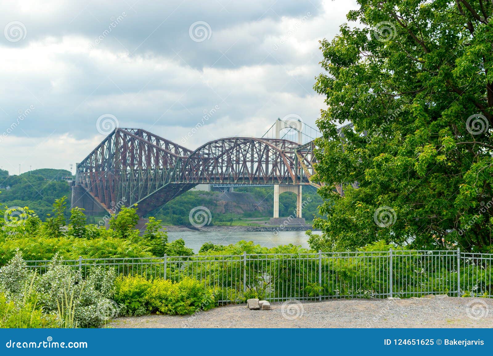 Quebec City Bridge in Quebec City Stock Image - Image of covered ...