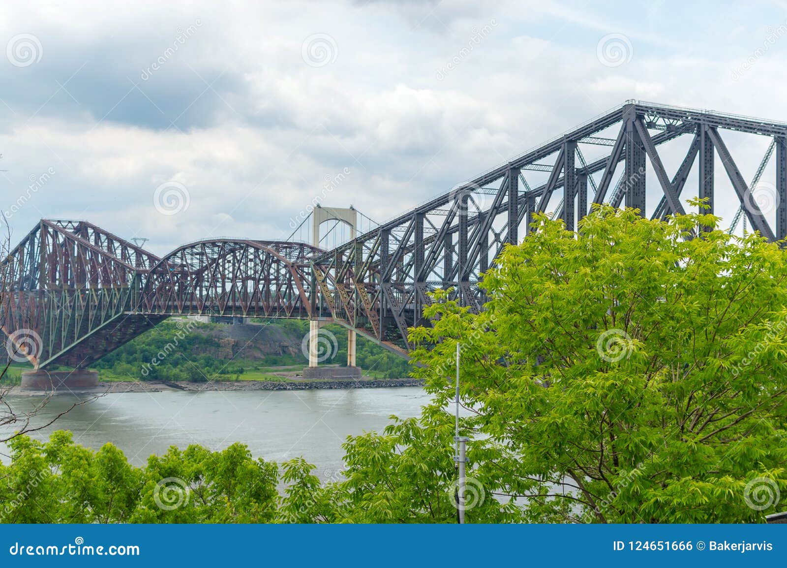 Quebec City Bridge in Quebec City Stock Photo - Image of business, city ...