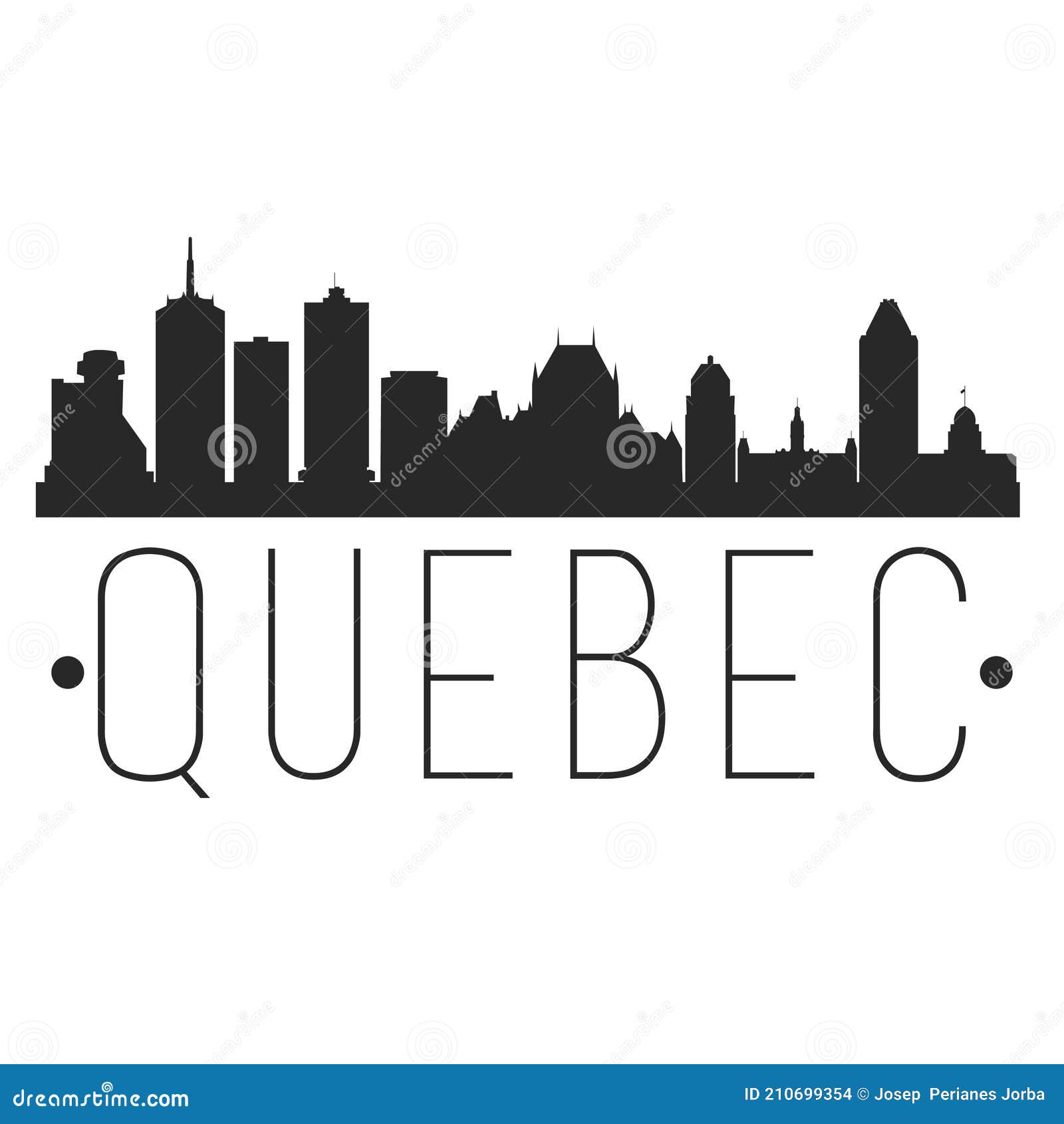 Quebec City Canada Skyline. Silhouette City. Design Vector. Famous ...