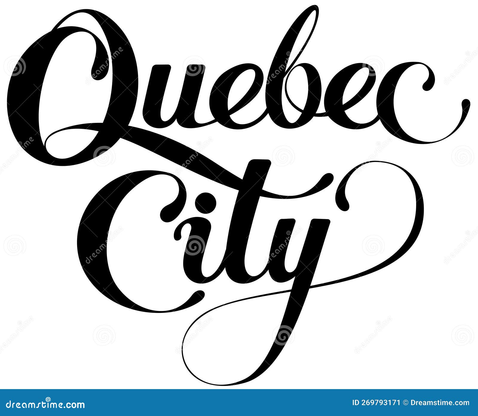 Quebec City - Custom Calligraphy Text Stock Vector - Illustration of ...