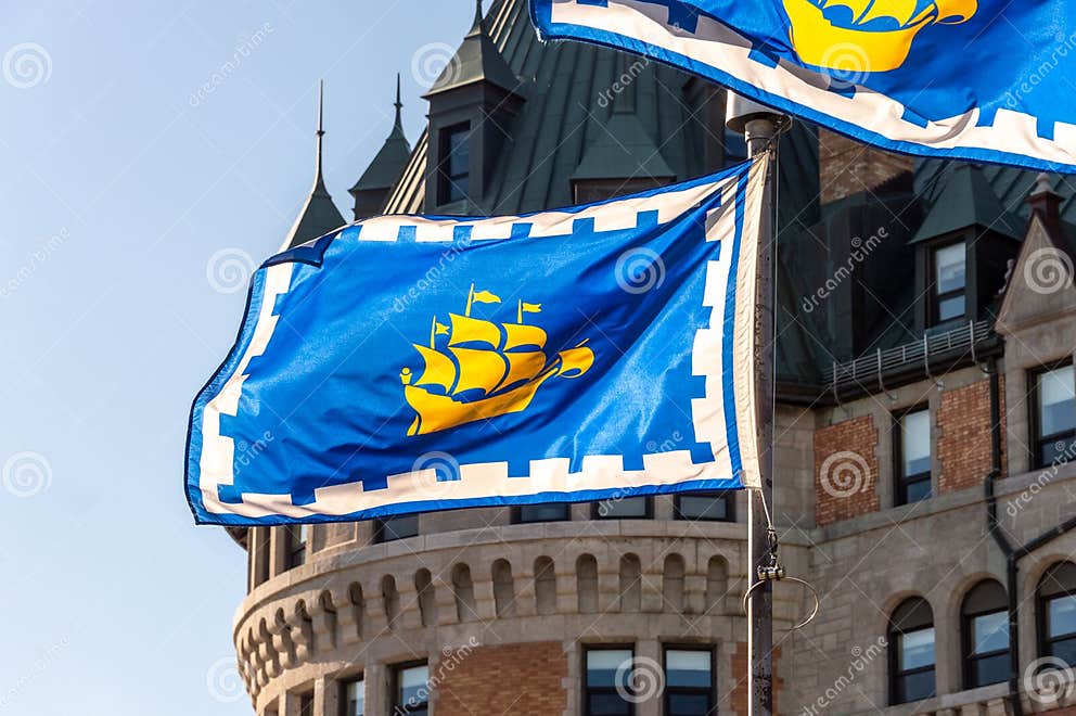 Quebec City Flags in Quebec City Editorial Photography - Image of ...
