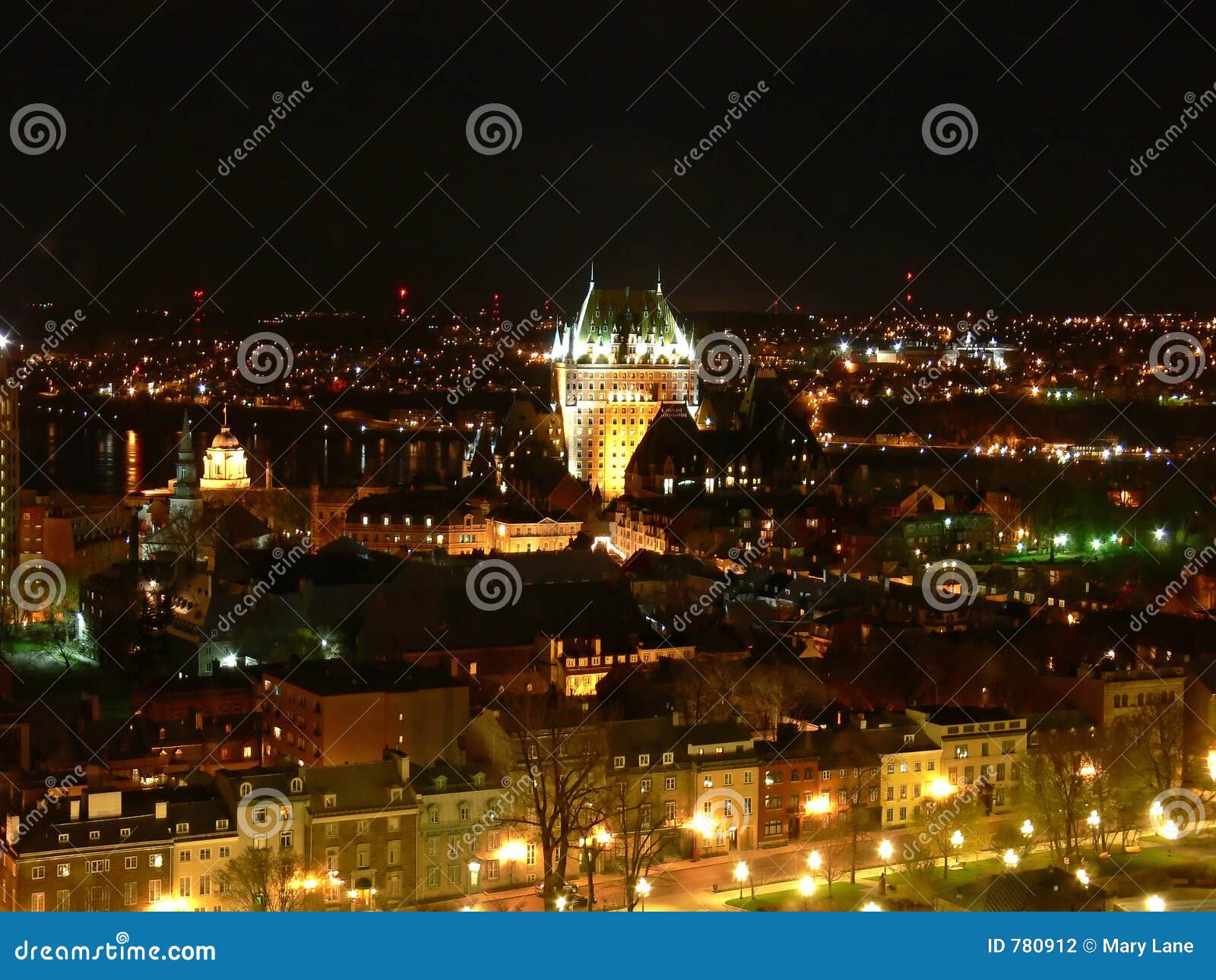 Quebec City at Night stock photo. Image of building, architecture - 780912