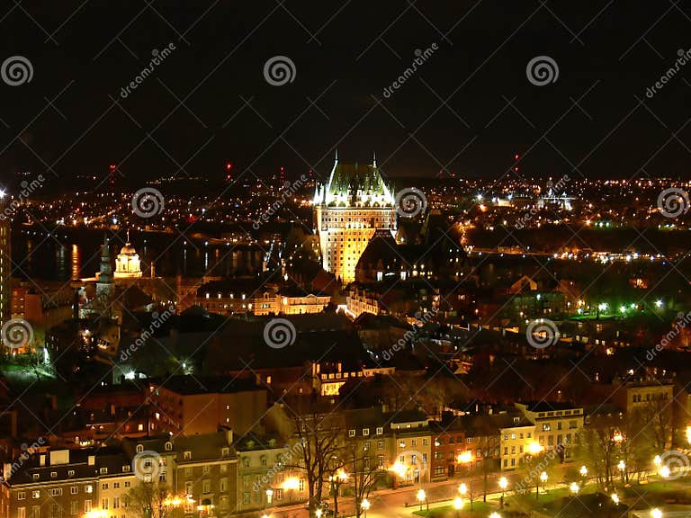 Quebec City at Night stock photo. Image of building, architecture - 780912